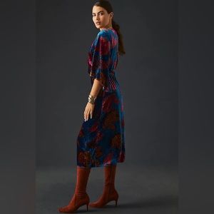 Anthropologie | Dresses | Farm Rio Velvet Wrap Dress Anthropologie ...
